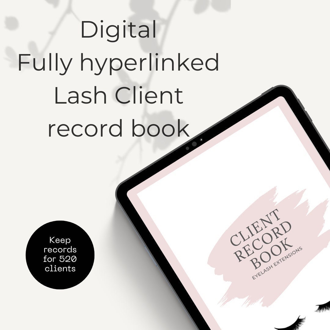 Digital Lash Client Record Book / Fully Hyperlinked / - Etsy
