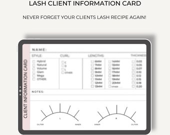 Lash Extension Client Record Card Eyelash Extension Client - Etsy
