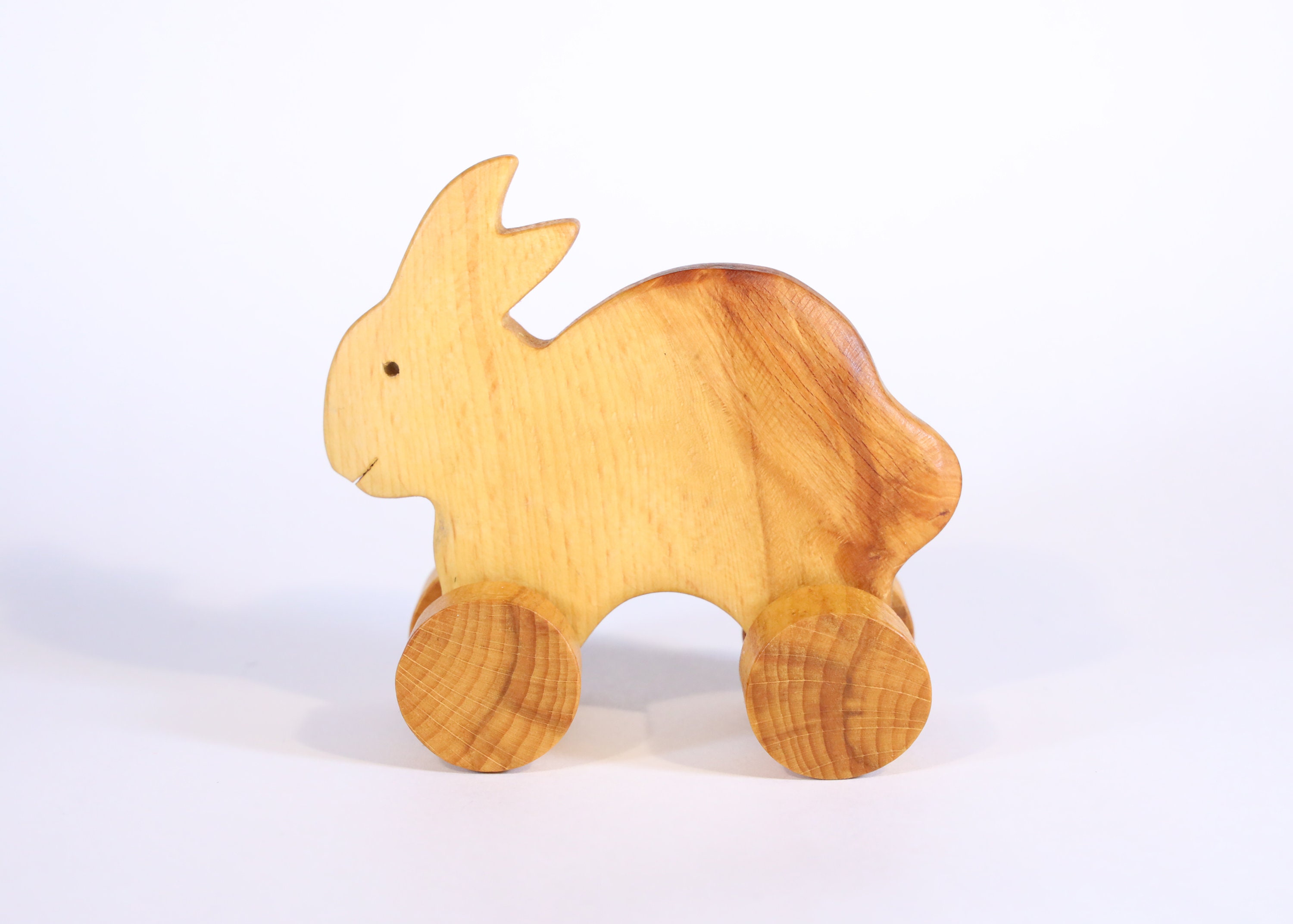 Bugs Bunny on Wheel Wooden Toy, Bunny Rabbit Baby Toys, Handmade Wood ...