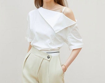 Off One Shoulder Shirt - Etsy