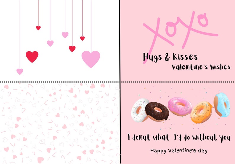 Printable 2-pack Simple and Cute Valentine's Day Cards - Etsy