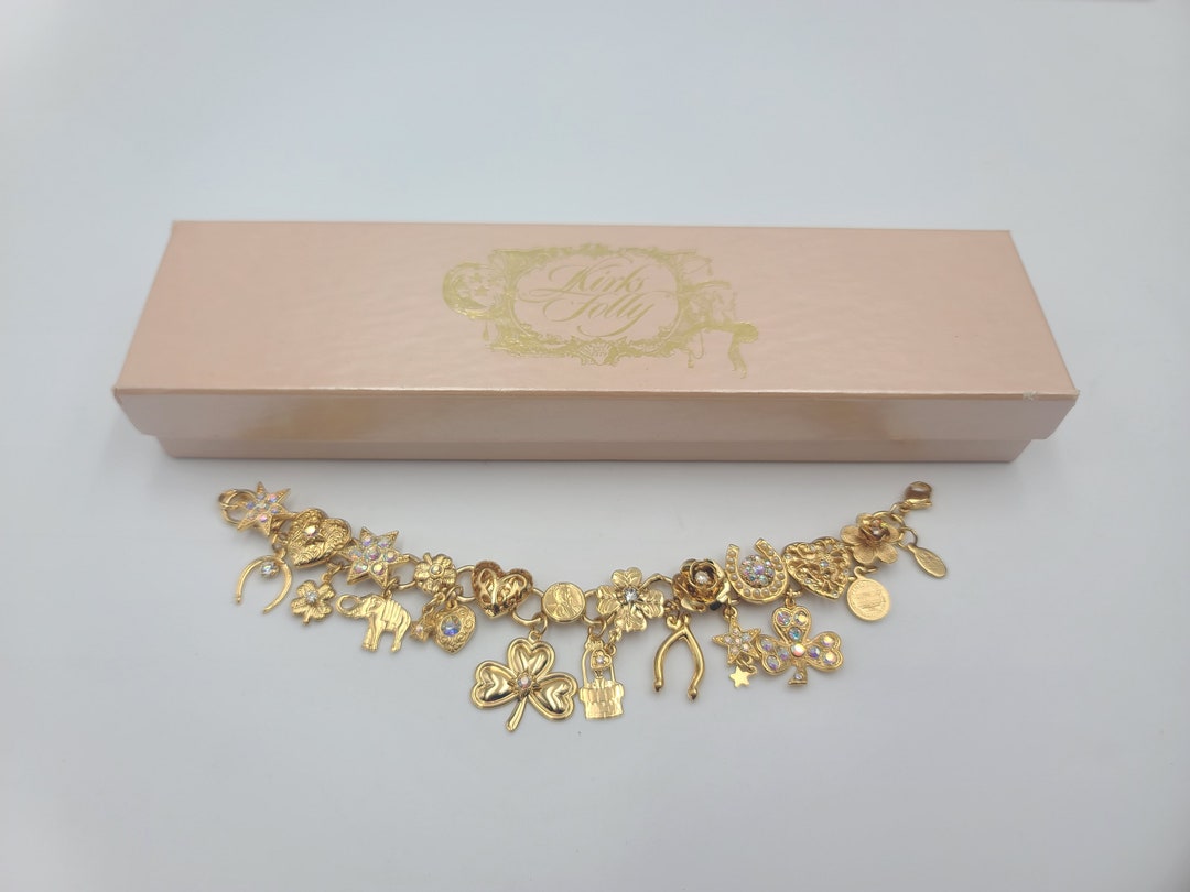 Kirks Folly Lucky Objects Charm Bracelet - Etsy