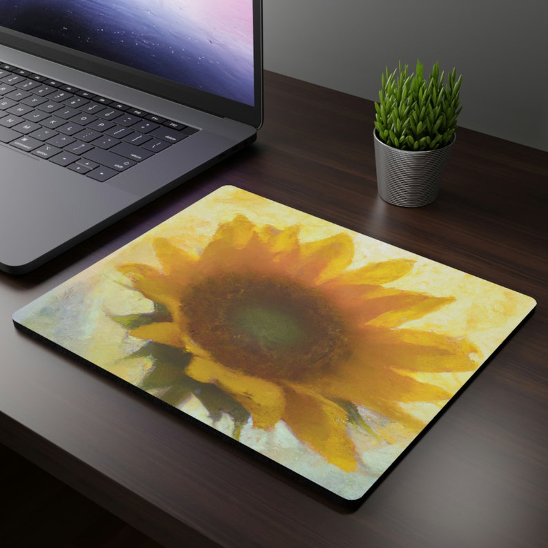 Sunflower Mouse Pad Vintage Décor for Women Mouse Pad With Flowers Gift ...