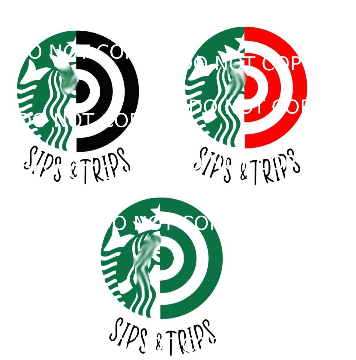 Sips and Trips Coffee Design SVG PNG Digital Download Sips N - Etsy