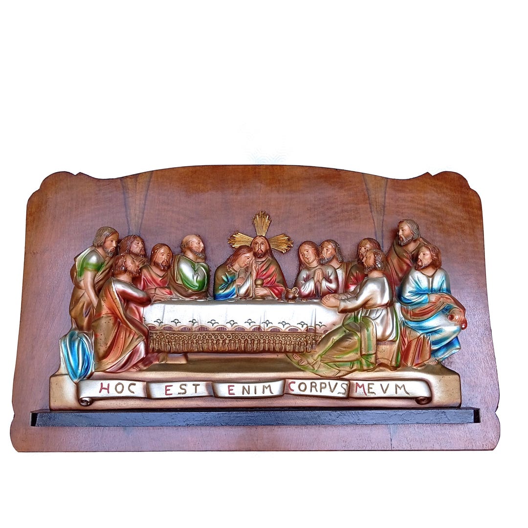 Table the Last Supper Jesus Christ in Wood. in Relief. Wooden Table ...