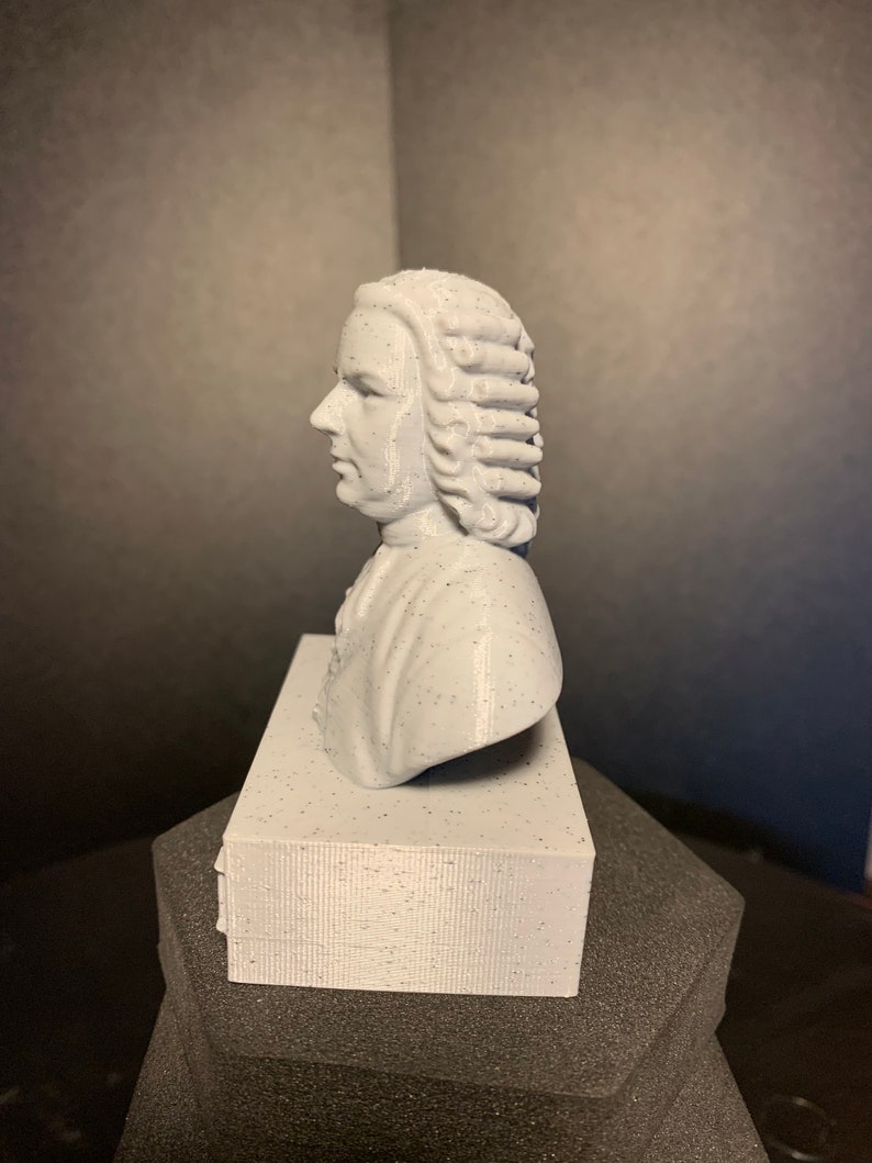 J.S. Bach 3D Printed Musical Composer Bust Small 3.5 Inch - Etsy