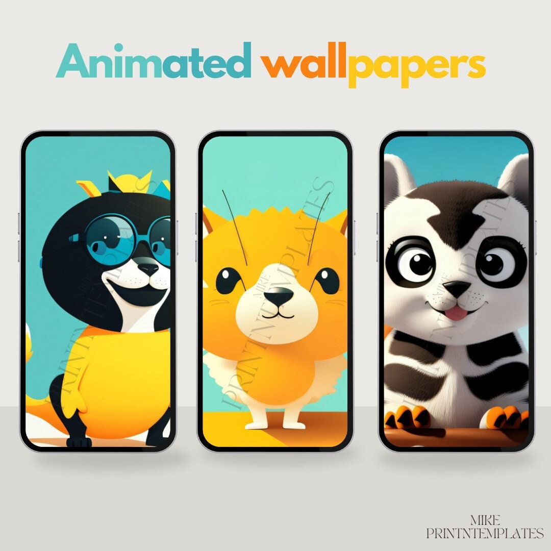 Animated Animal Wallpapers | iPhone Wallpapers | Childish Wallpapers - Etsy