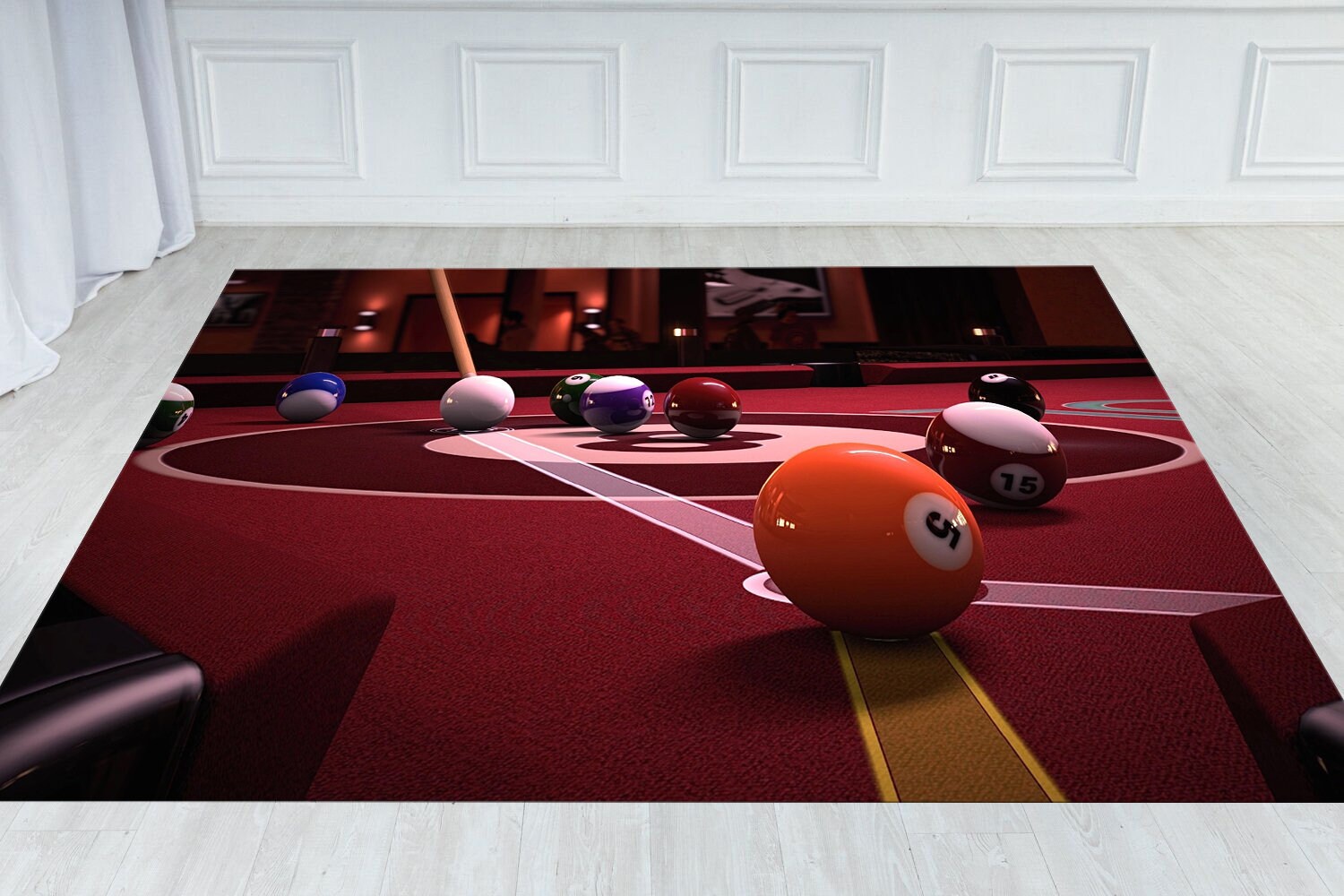 Pool Rug Pool Ball Rug Pool Theme Rug Glossy Rug 3D Pool - Etsy