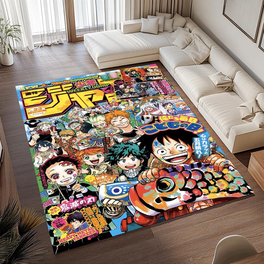 Anime Rug: Colorful Japanese Art, Non-slip Polyester - Etsy
