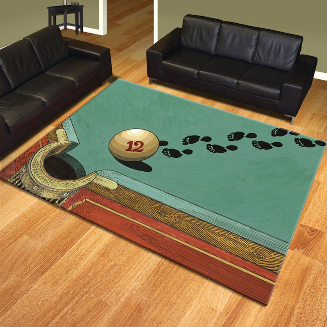 Pool Rug, Pool Ball Rug, Pool Theme Rug, Footprint Rug, 3D Pool Rug ...