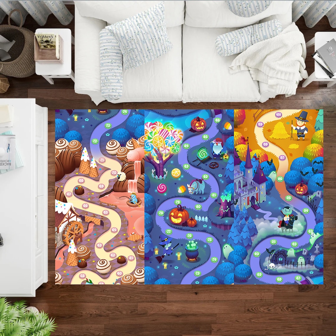 Game Map Rug, Kids Map Rug, Map for Game, 2D Map Rug, Kids Room Rug ...