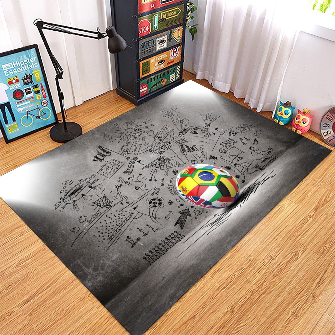 Soccer Rug,football Field Ball, Football Ball Rug,sports Rug,game Room ...
