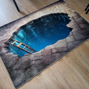 3D Rug, Slit Rug, Illusion Rug, 3D Ocean Rug, Staircase Themed Rug ...