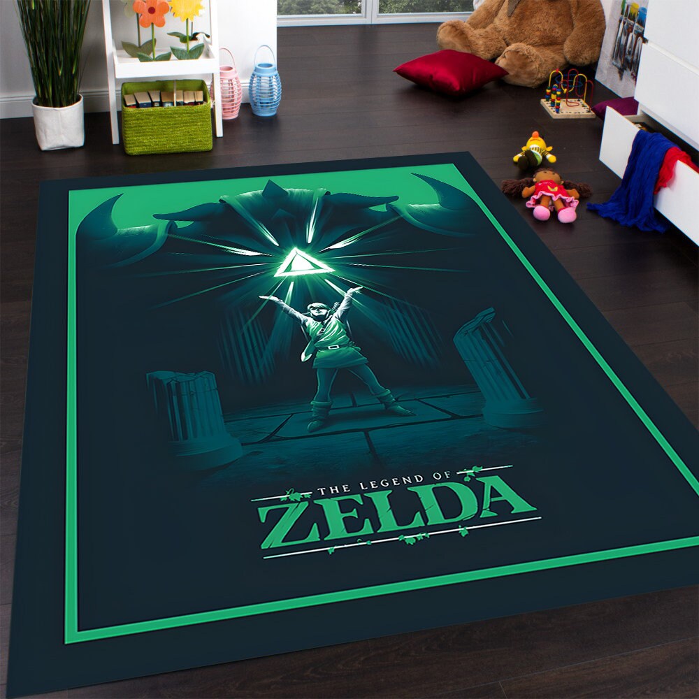 The Legend of Zelda Rug, Zelda Symbol Rug, Zelda Game Rug, Gaming Room ...