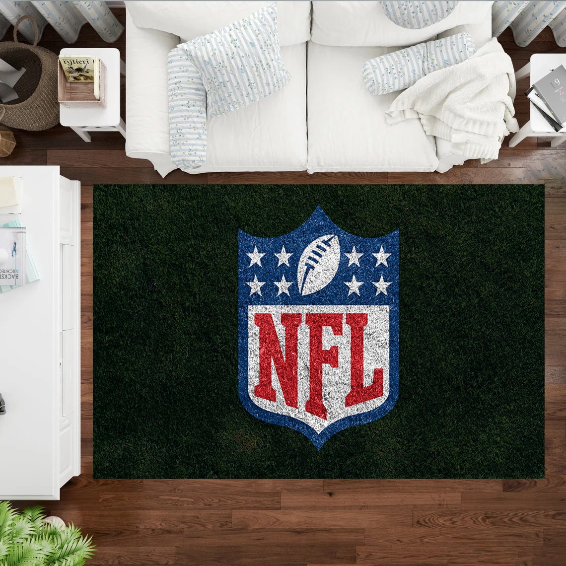 NFL Wet Grass Rug, American Football Rug, Area Rug, Gym Rug, Trendy Rug ...