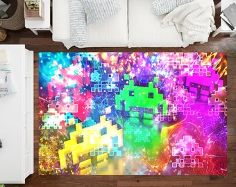 Arcade Rug Gaming Room Rug Cartoon Rug Gamer Rug Colorful - Etsy