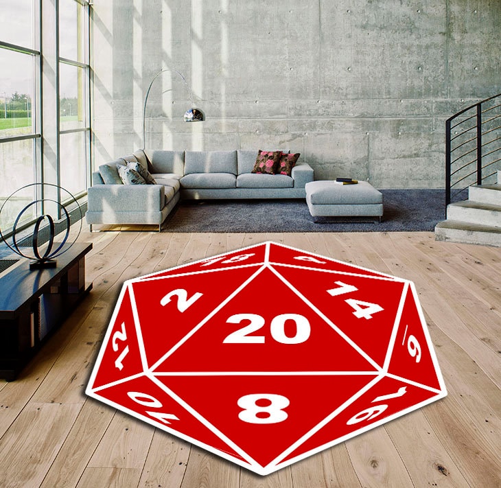 Dungeons Dragons Rug, Dnd Shaped Rug, Dungeons Dragons Dice, Red Dice ...