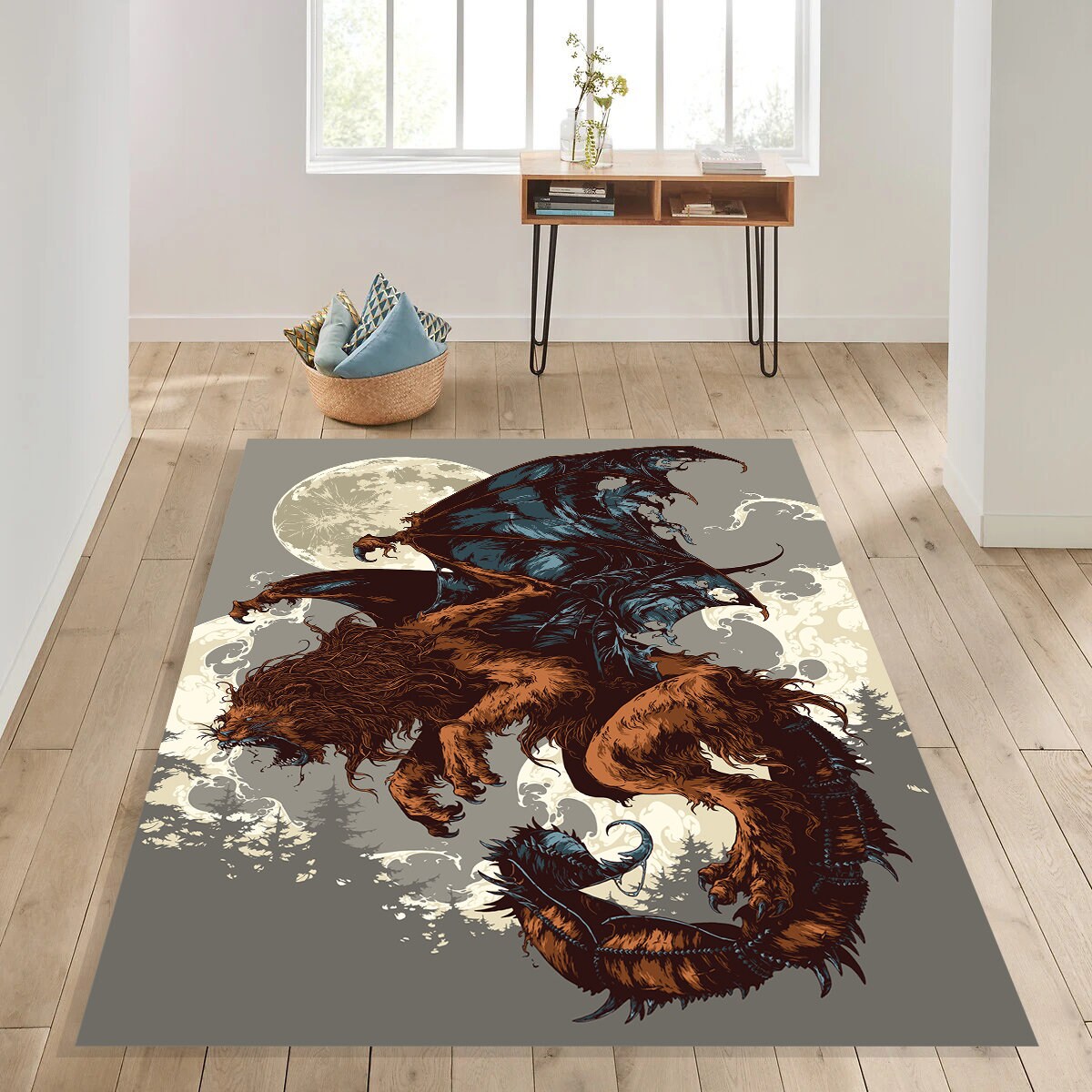 Monster Themed Rug Animation Rug Monster Wolf Rug Wild - Etsy