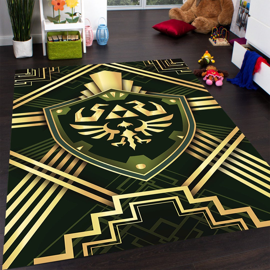The Legend of Zelda Rug, Zelda Symbol Rug, Zelda Game Rug, Gaming Room ...