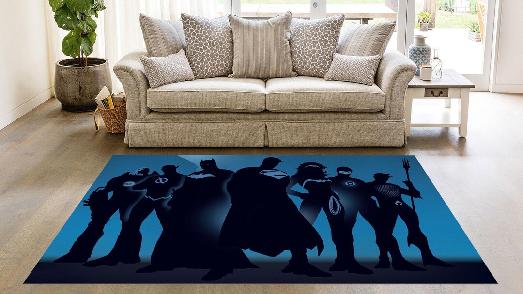 Super Hero Rug, Superheroes, Justice League Rug, Kids Room Rug, Living ...