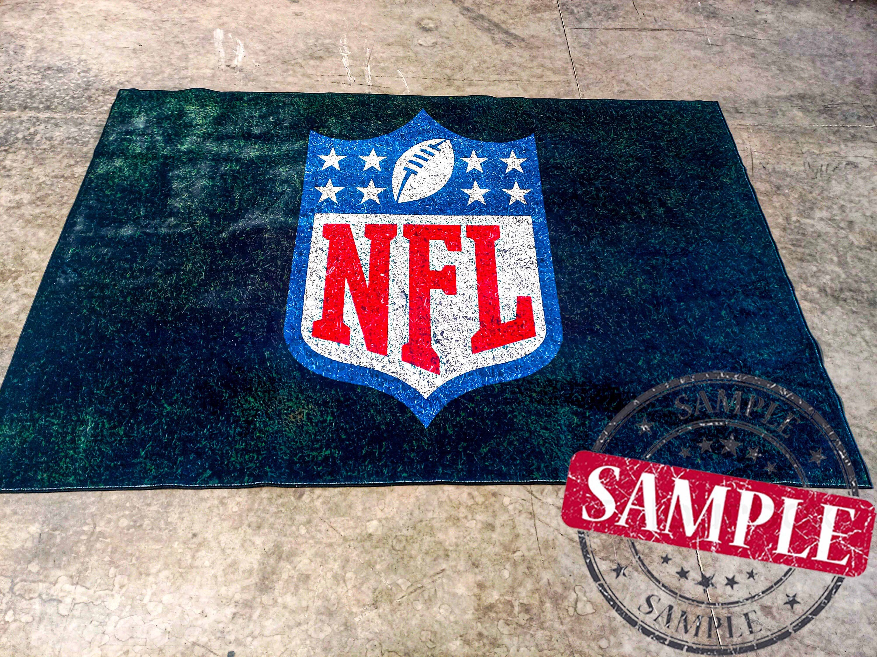 NFL Wet Grass Rug, American Football Rug, Area Rug, Gym Rug, Trendy Rug ...