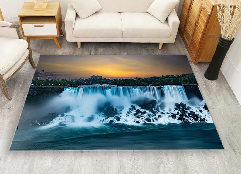 Waterfall Rug, Water Rug, Niagara Falls, American Culture, Living Room ...