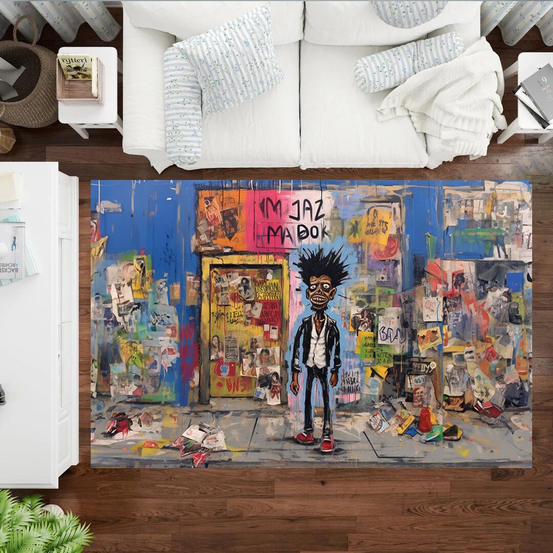 Basquiat Music Band Canvas Rug Jean Michel Urban Graffiti Print Street ...
