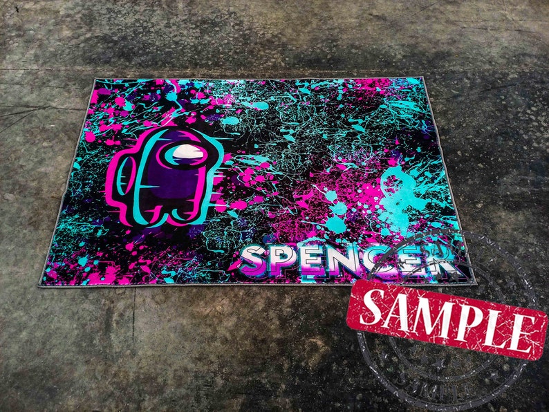 Among Us Rug: Splatter Paint Gamer Room Area Rug - Etsy