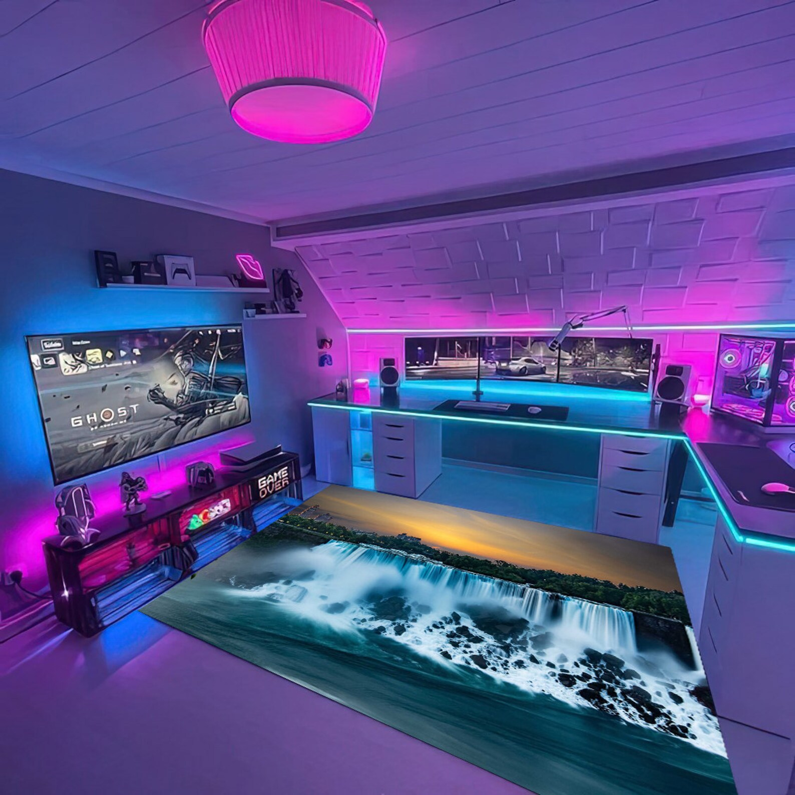 Waterfall Rug, Water Rug, Niagara Falls, American Culture, Living Room ...