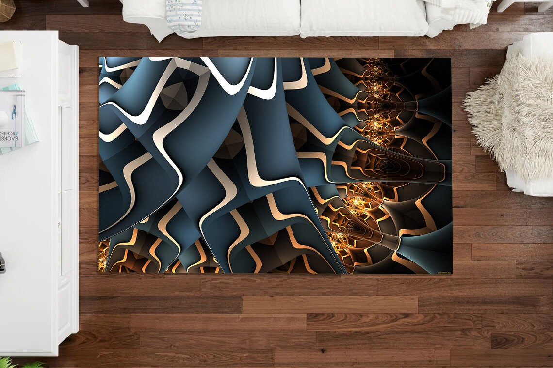 Vortex Rug , 3D Vortex Illusion, Rectangular Version Rug, Vortex Illusion Rug, 3D Effect Rug ...