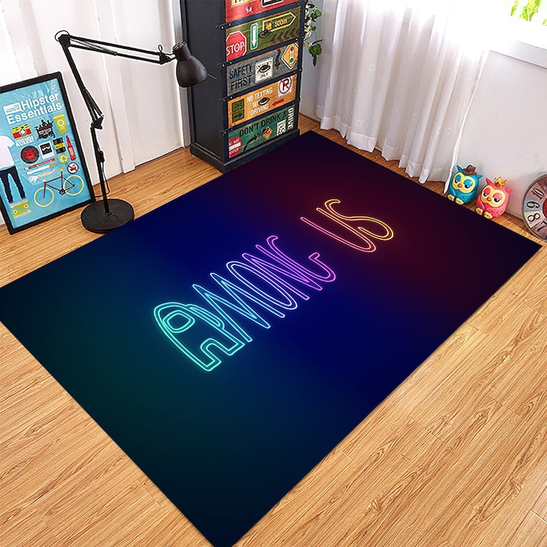 Space Rug, Game Rug, Gamer Rug, Neon Rug, Colorful Rug, İmposter Rug ...