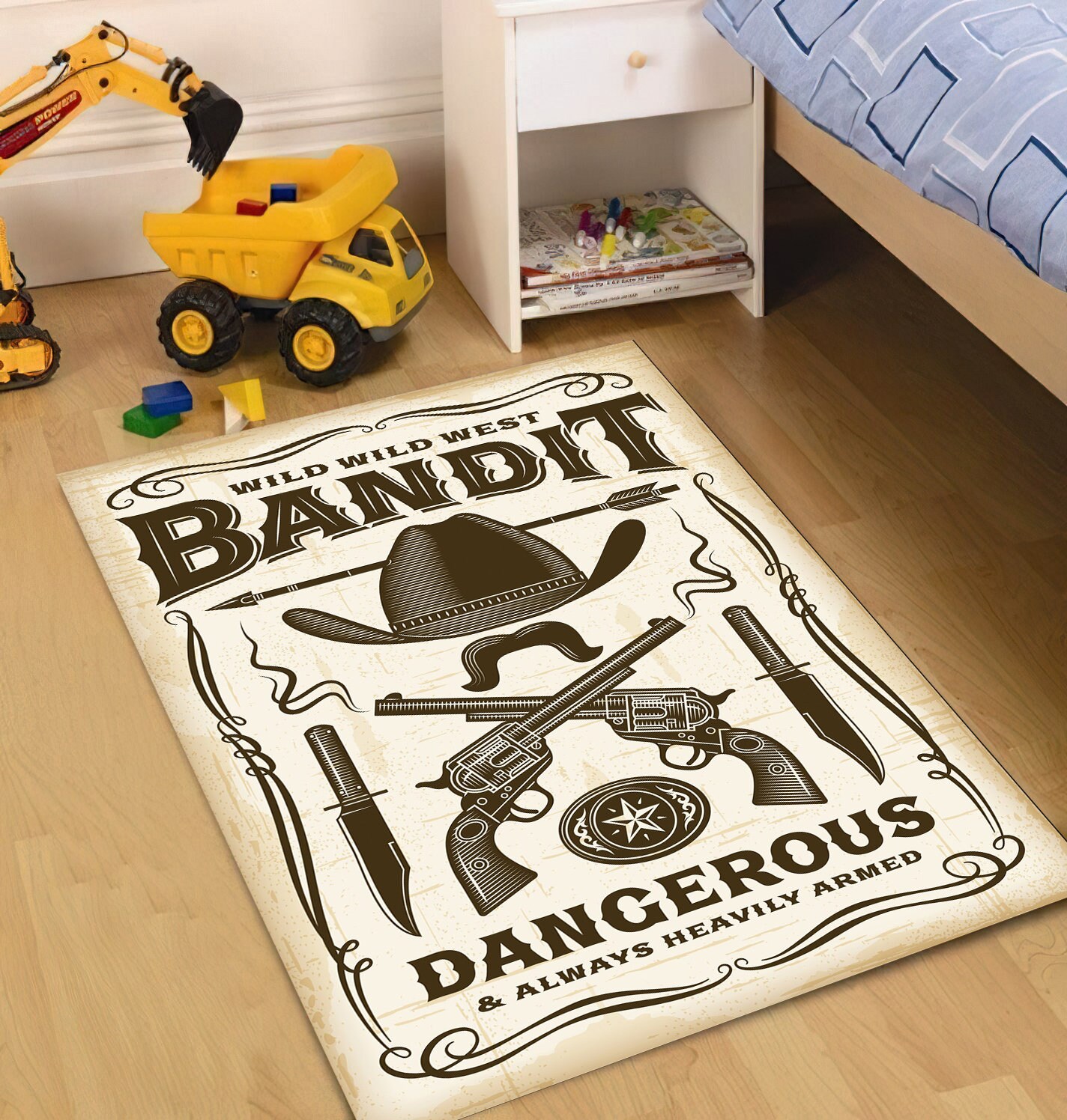 Western Rug Western Style Bandit Dangerous Rug Bandit - Etsy