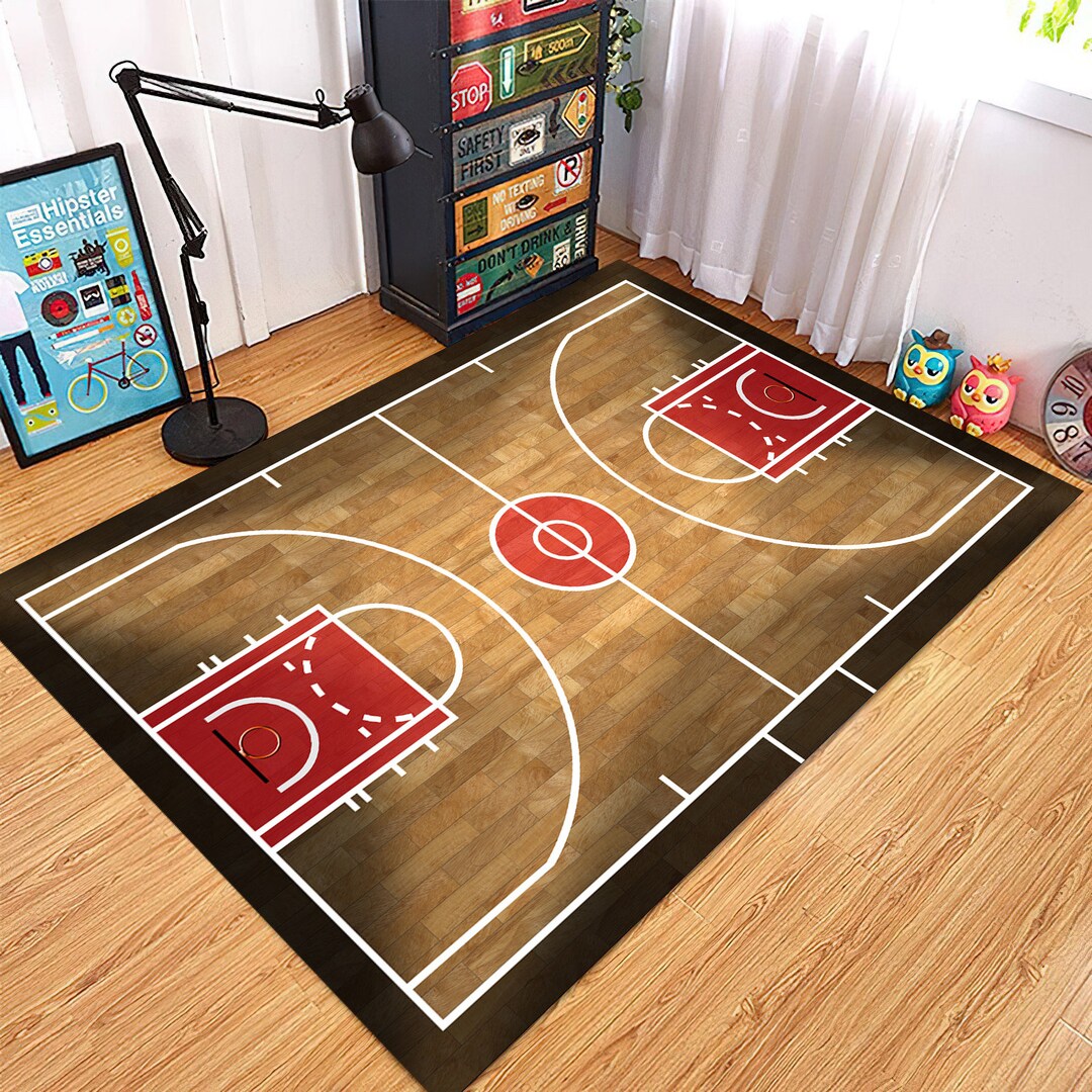 Basketball Rug, Basketball Court Rug, Boys Room Rug, Home Decor Rug ...