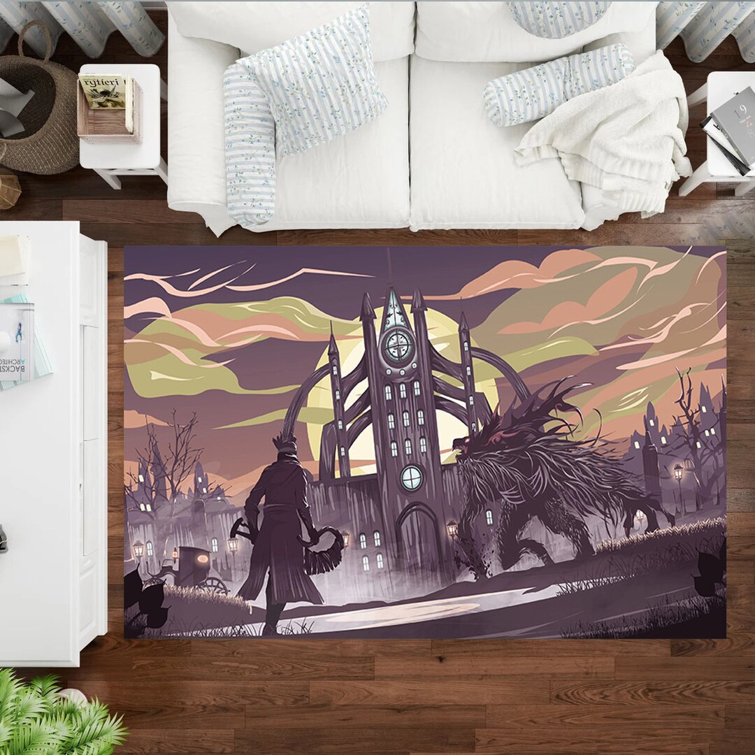 Video Game Rug, Bloodborne Rug, Cursed Rug, RPG Game Rug, Game Chair ...
