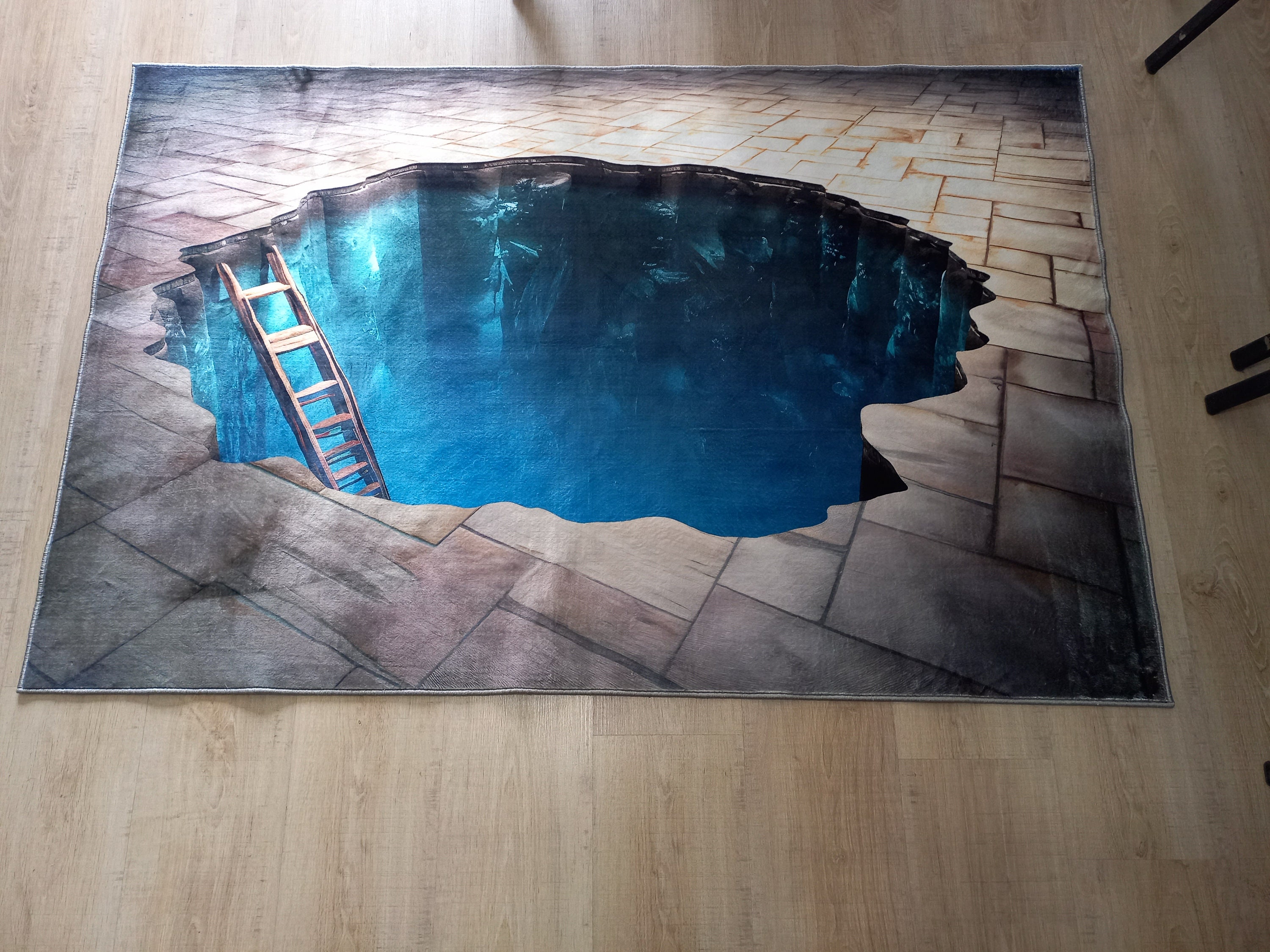 3D Rug, Slit Rug, Illusion Rug, 3D Ocean Rug, Staircase Themed Rug ...