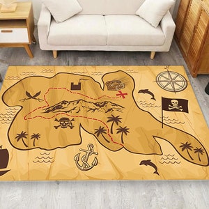 Pirate Map, Pirate Map Rug, Map Rug, Vector Rug, Treasure Island Map ...