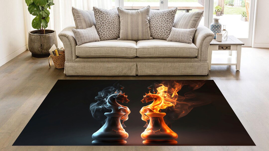 Hot and Cold Rug, Chess Rug, Play Chess Rug, Animated Chess Rug, Flame ...
