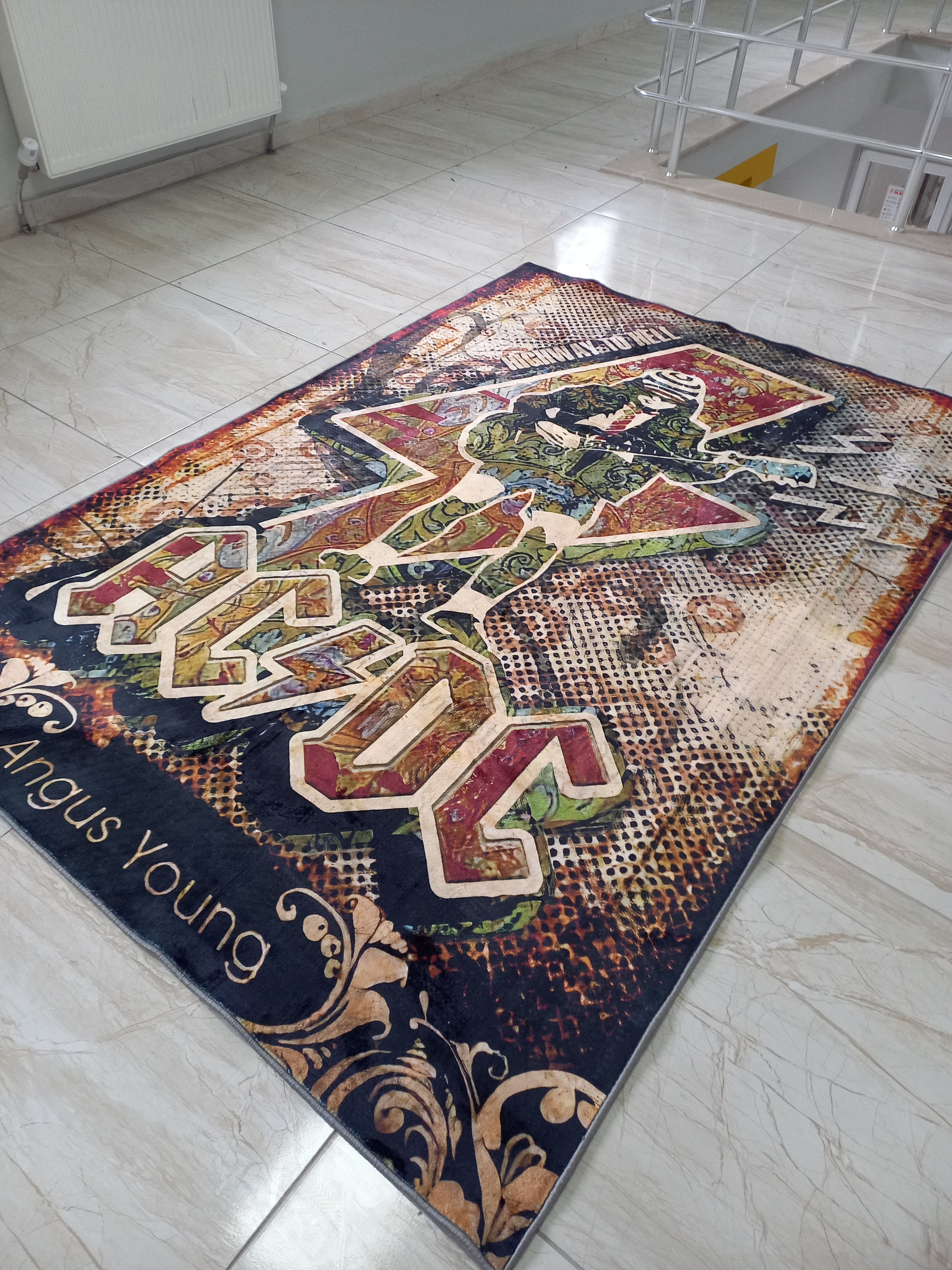 AC DC Rug, Music Band Rug, Heavy Metal Rug, Music Room Rug, ACDC Street ...