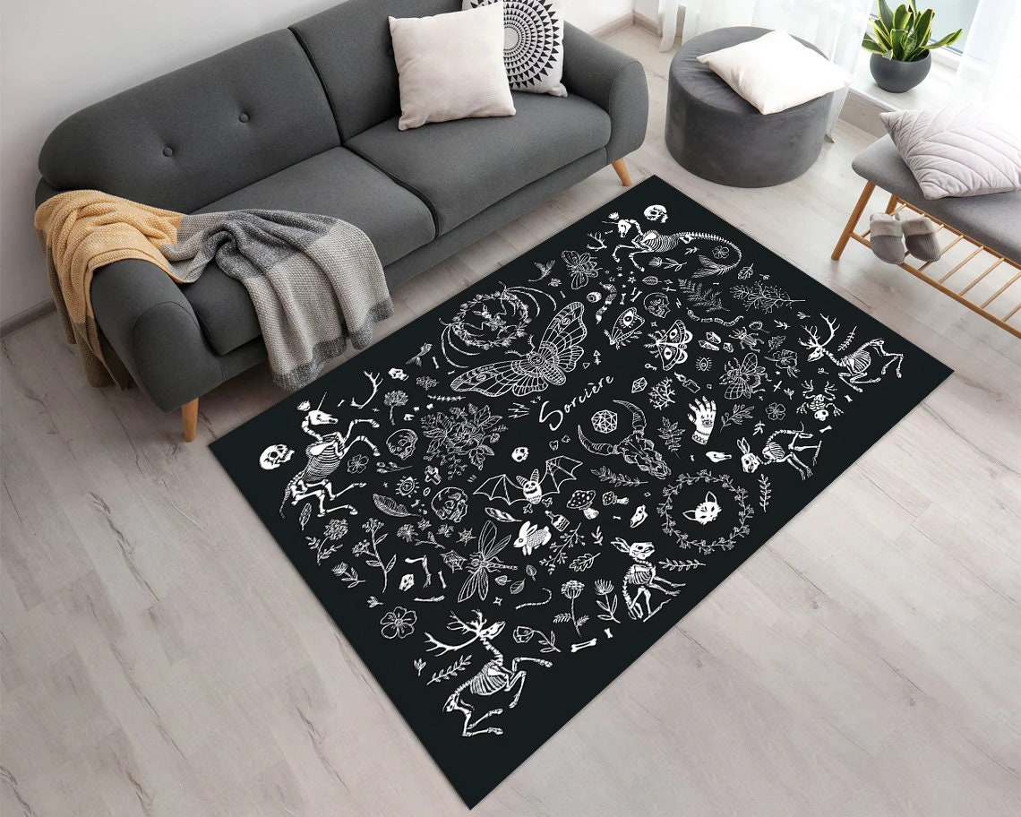 Sorciere Rug, Witch Aesthetic Rug, Witch Rug, Wizard's Room Rug, Ritual ...