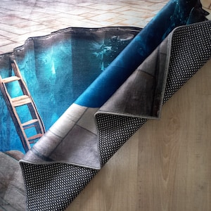 3D Rug, Slit Rug, Illusion Rug, 3D Ocean Rug, Staircase Themed Rug ...