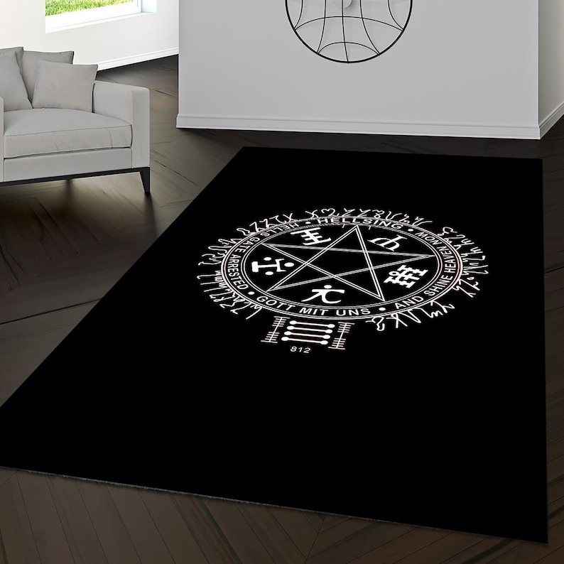 King Solomon Seal Rug: Pentacle Ritual Rug, Magic Witch Decor - Etsy