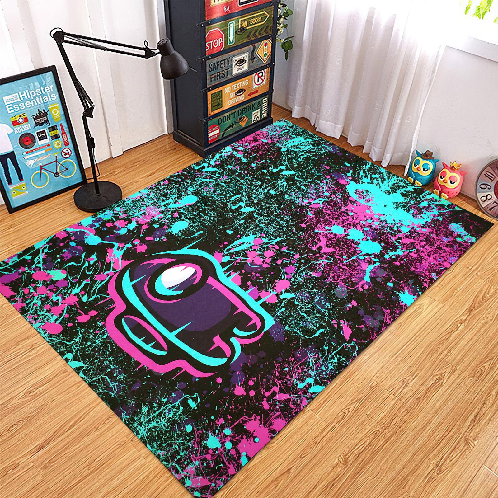 Among Us Rug: Splatter Paint Gamer Room Area Rug - Etsy