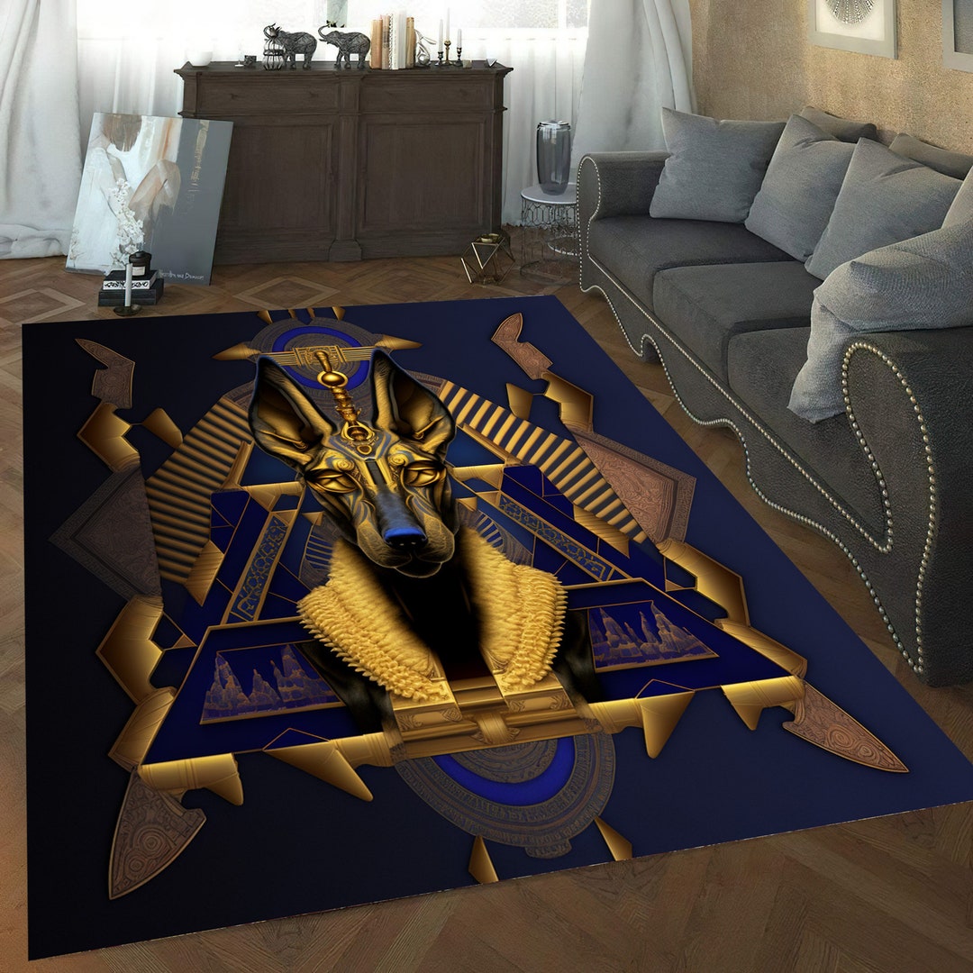 Anubis Rug, Egyptian Rug, Pharaoh Rug, Egyptian Culture, Table Rug ...