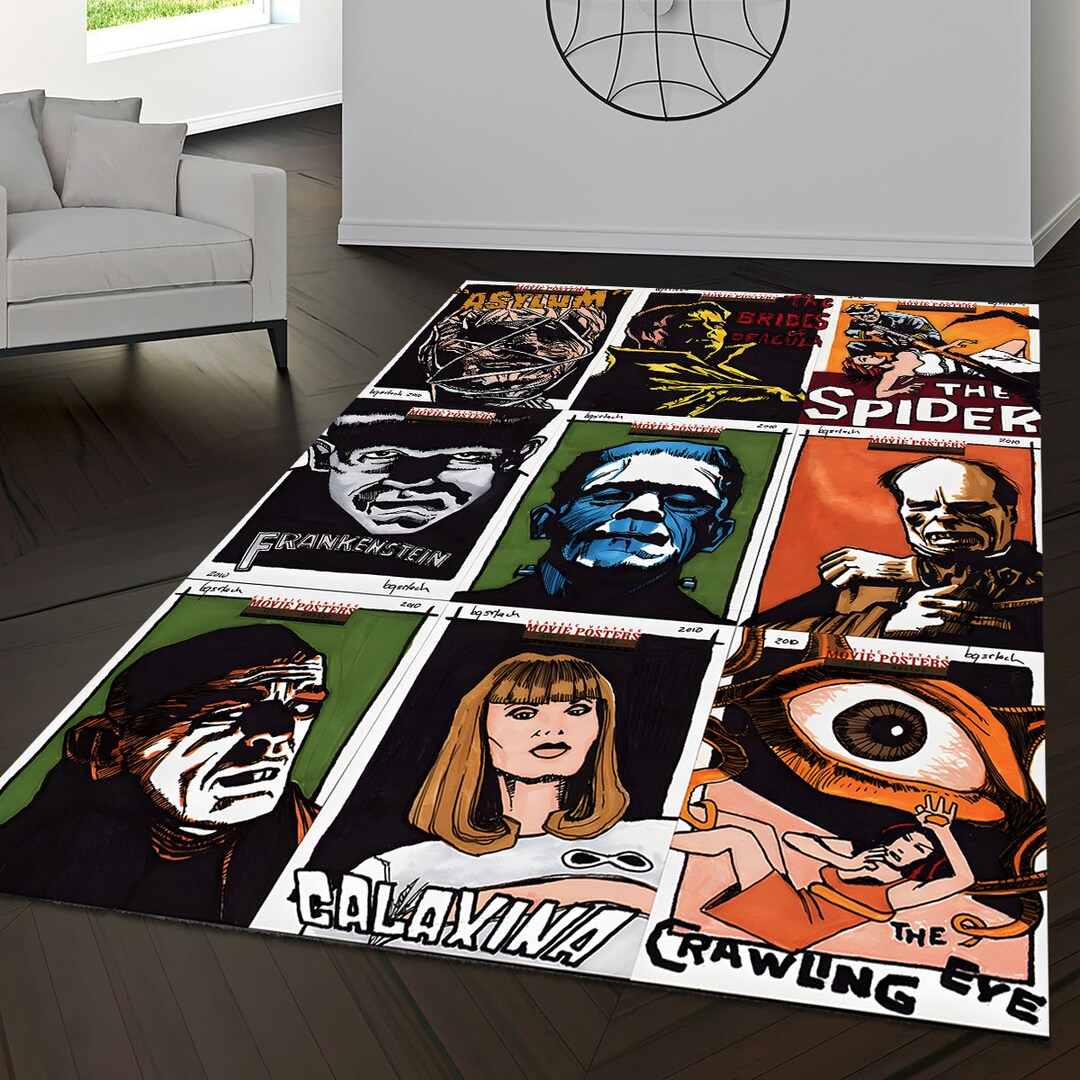 Horror Movie Poster, Horror Movie Rug, Movie Rug, Frankenstein Rug ...