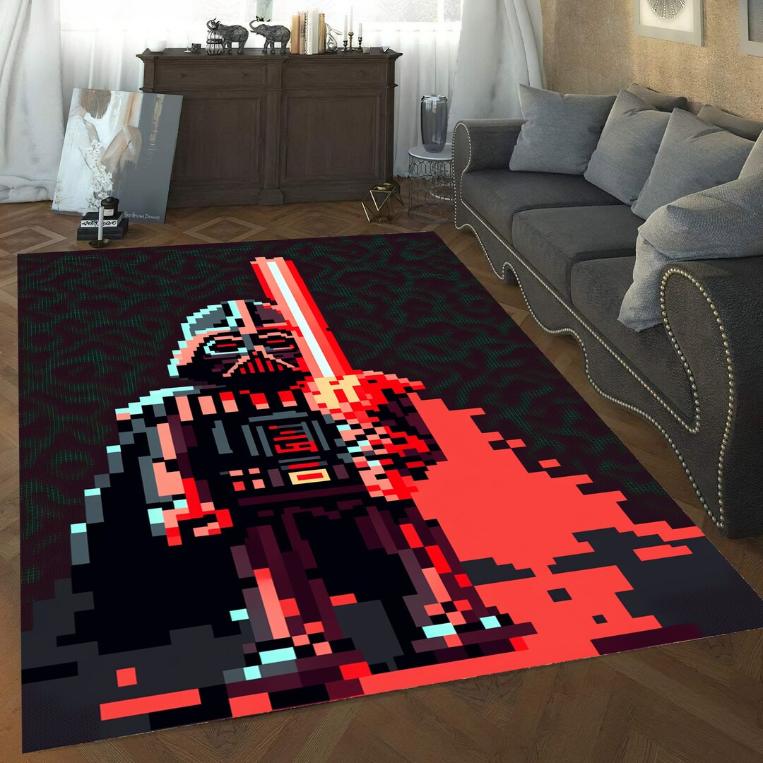 Star Wars Rug, Space Rug, Lightsaber Rug, Darth Vader Rug, Pixel Rug ...