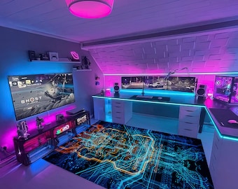 Arcade Rug Gaming Room Rug Cartoon Rug Gamer Rug Colorful - Etsy