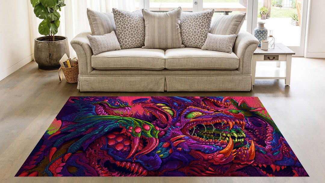 Monster Rug, Sugar Monster Rug, Dragon Rug, Colorful Monster Rug ...
