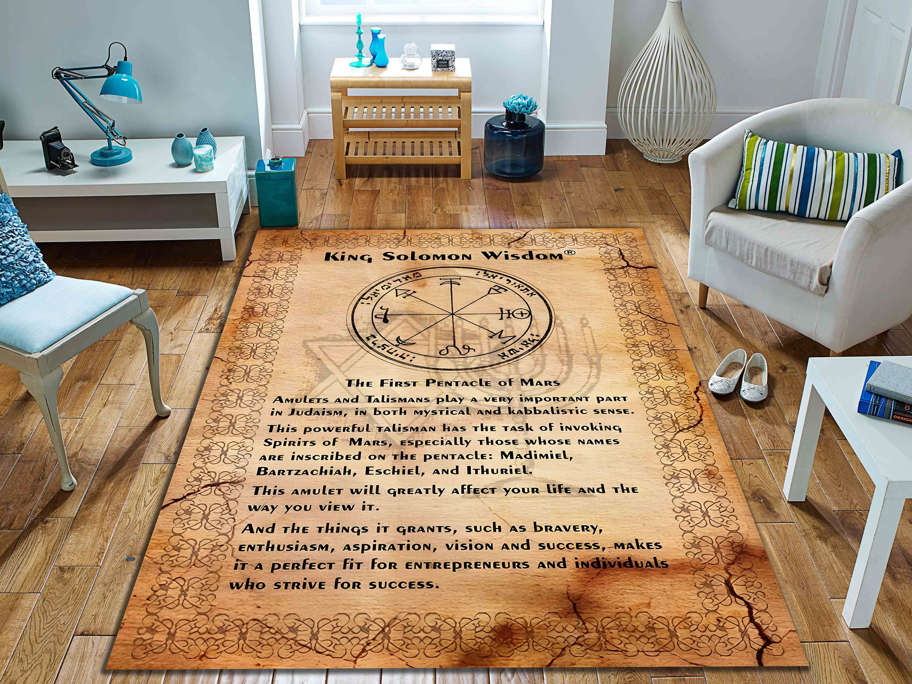 King Solomon's Seal Rug Seal of Solomon Rug Area Rug - Etsy