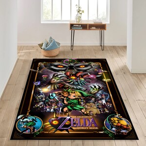 The Legend of Zelda Rug, Zelda Symbol Rug, Zelda Game Rug, Gaming Room ...