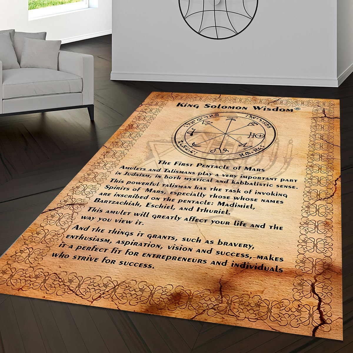 King Solomon's Seal Rug Seal of Solomon Rug Area Rug - Etsy